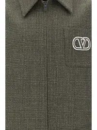 Valentino Garavani Logo Embellished Zip-up Coat