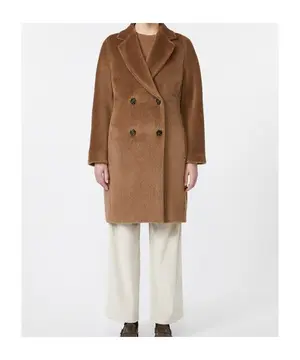 Max Mara Roseto Double Breasted Midi Coat - Camel