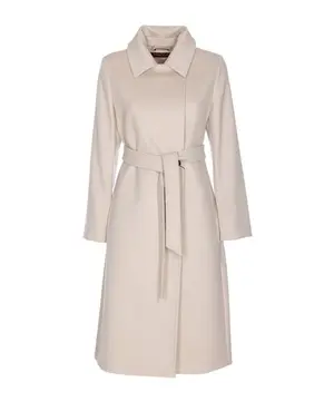 Max Mara Belted Long-sleeved Coat - Beige