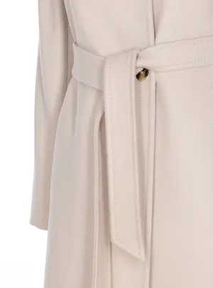 Max Mara Belted Long-sleeved Coat - Beige