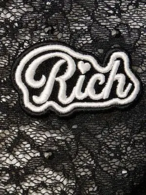 Alessandra Rich Lace Top With Crystal Embellishments