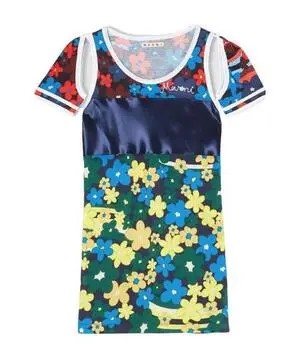 Marni Contrast Panel Floral Print T-shirt