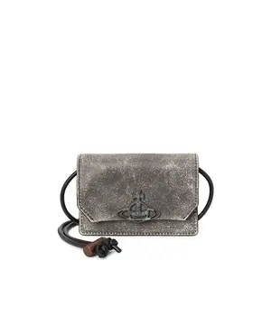 VIVIENNE WESTWOOD Card Holder With Shoulder Strap - Gray