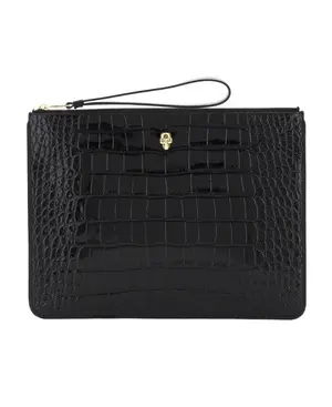 Alexander McQueen Skull Embossed Zip Pouch