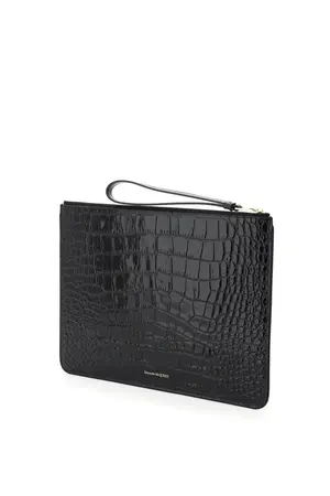 Alexander McQueen Skull Embossed Zip Pouch