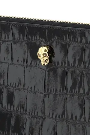 Alexander McQueen Skull Embossed Zip Pouch