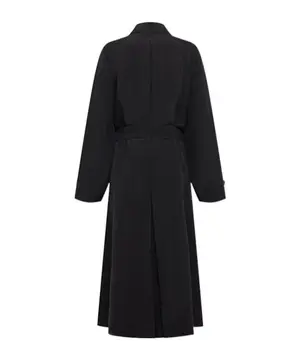 THE ROW Belted Silk Long Coat - Black