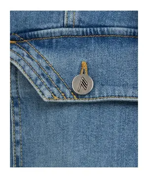 Attico Denim Mini Dress With Button Closure