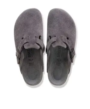 BIRKENSTOCK Boston Suede Clogs - Black