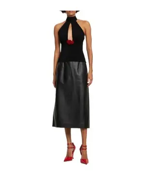 Magda Butrym 3d Rose Embellished Cut Out Sleeveless Top