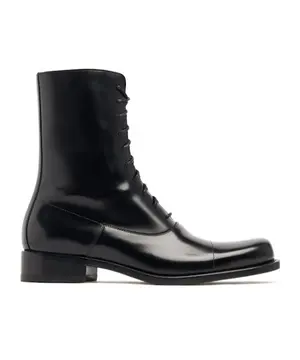 THE ROW Kai Leather Lace-up Boots