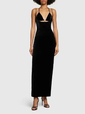 Alessandra Rich Embellished Cut-out Maxi Dress