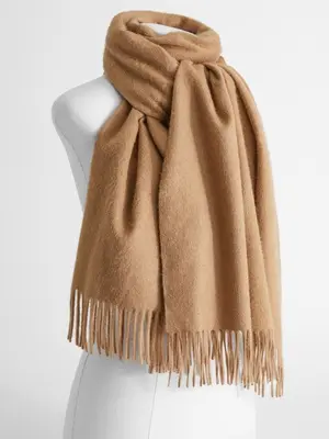 Max Mara Fringed Shawl - Camel