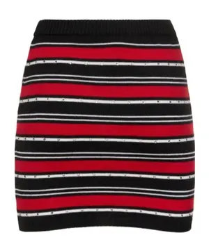 Alessandra Rich Striped Knitted Mini Skirt