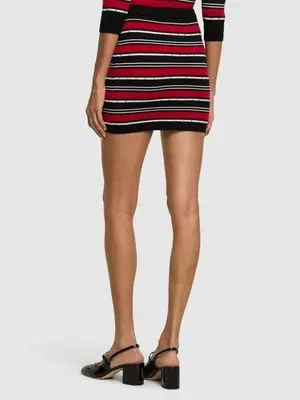 Alessandra Rich Striped Knitted Mini Skirt