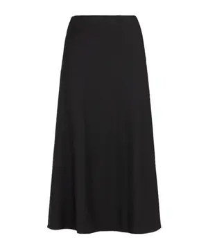 Brunello Cucinelli Wool Blend Midi Skirt - Black
