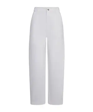 FRAME High-waisted Patch-pocket Barrel-leg Jeans