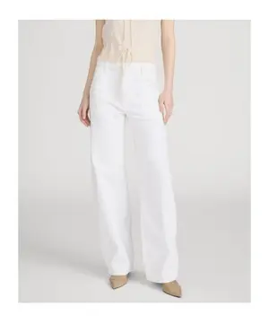 FRAME High-waisted Patch-pocket Barrel-leg Jeans