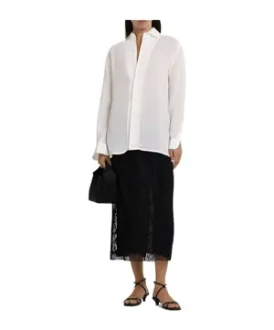 TOTEME Flower Embroidered Tulle Long Skirt