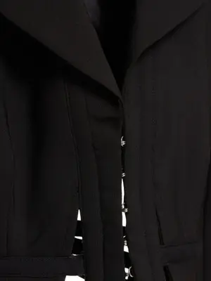 DION LEE Wool Blend Corset Cutout Blazer