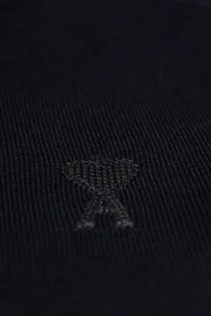 AMI Paris Logo Embroidered Knitted Jumper - Black