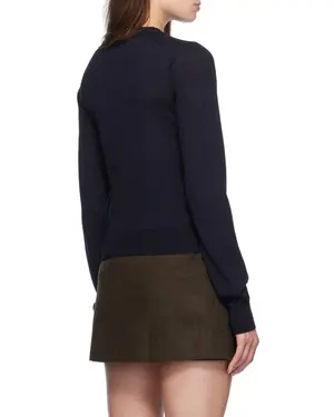 AMI Paris Logo Embroidered Knitted Jumper - Black