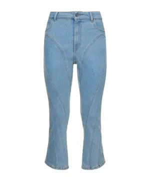 MUGLER Belt-loop Three-quarter Jeans