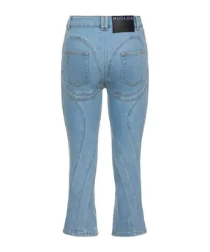 MUGLER Belt-loop Three-quarter Jeans