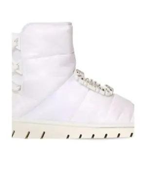 ROGER VIVIER Padded Lace-up Boots With Crystal Buckle Detail