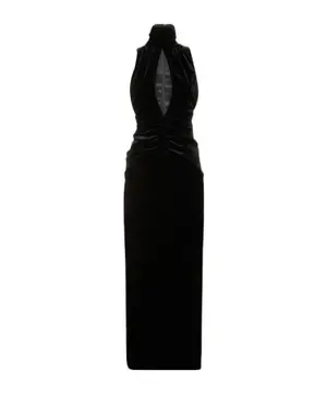 Alessandra Rich High-neck Cut-out Maxi Dress