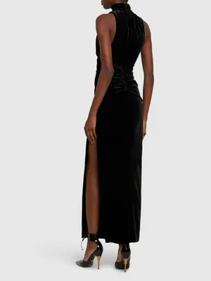 Alessandra Rich High-neck Cut-out Maxi Dress