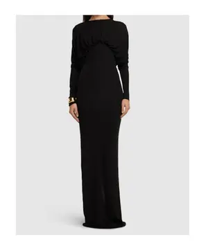 16Arlington Long Sleeve Maxi Dress With Button Fastening And Back Slits