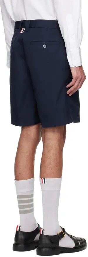 Thom Browne Pressed Crease Chino Shorts With Buckled Detail