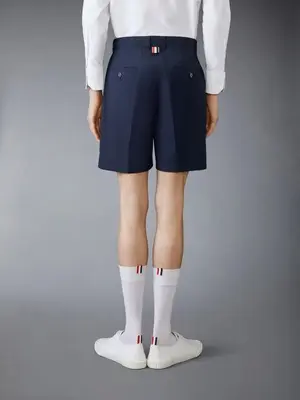 Thom Browne Pressed Crease Chino Shorts With Buckled Detail