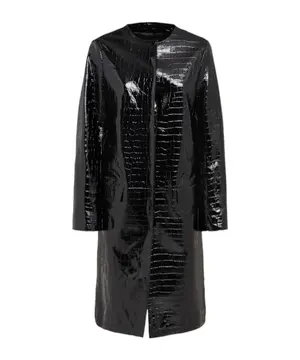 TOTEME Croc Embossed Leather Coat