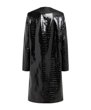 TOTEME Croc Embossed Leather Coat