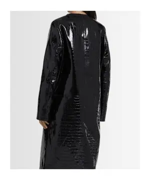 TOTEME Croc Embossed Leather Coat