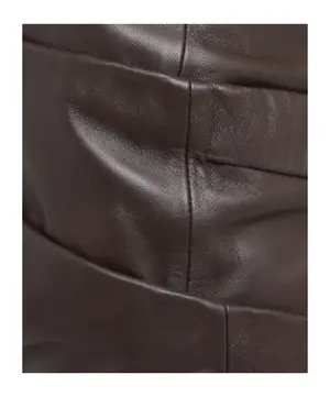 Attico Leather Strapless Mini Dress With Ruching And Zip Closure