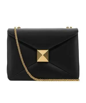 Valentino Garavani Single Shoulder Bag With Gold Tone Hardware - Black
