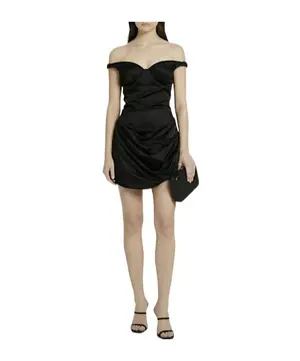 Magda Butrym Off-shoulder Draped Mini Dress