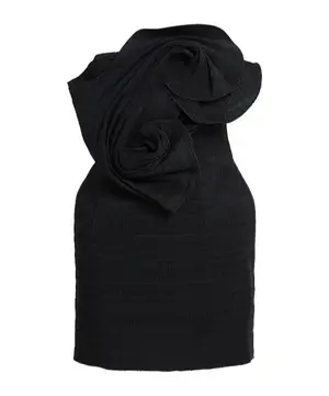 Magda Butrym Strapless Mini Dress With Rose Embellishment - Black