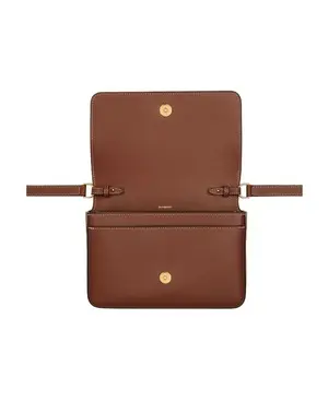 Burberry Horseferry Print Cotton Canvas And Leather Shoulder Bag