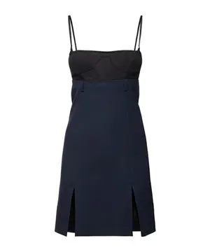 Attico Gabardine Mini Dress - Navy