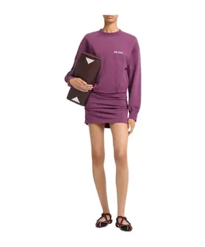 Attico Ruched Jersey Mini Dress