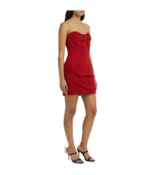 Magda Butrym Strapless Wool Blend Mini Dress