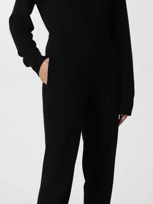 Theory Cashmere Knitted Trousers With Elastic Waist And Forked Leg Detail