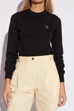 Maison Kitsuné Fox Head Patch Crew Neck Jumper