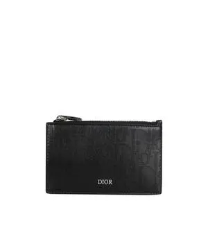 Dior Twill Embossed Zip Pouch - Black