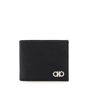 FERRAGAMO Gancini Bi-fold Wallet - Black