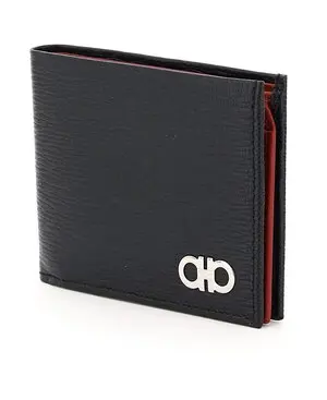 FERRAGAMO Gancini Bi-fold Wallet - Black